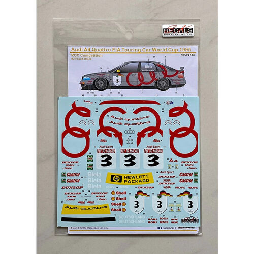 SK Decals 24156 Audi A4 Quattro FIA Touring Car World Cup 1995 - Decals Set (for NuNu Kits)