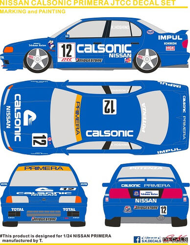 SK Decals 24003 Nissan Calsonic Primera JTCC - Decals Set (for Tamiya Kits)