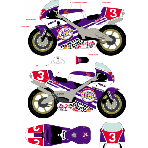 Racing Decals 12-002 Honda NSR 500 3 All Japan Championship 1989