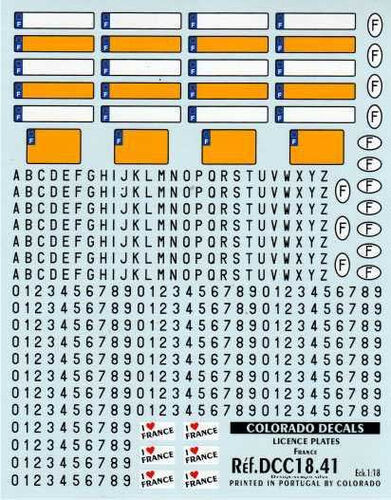 Colorado / Carpena Decals 18041 Licence Plate France
