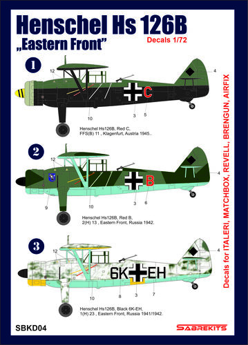Sabre Kits D04 Henschel Hs-126 B - Eastern Front