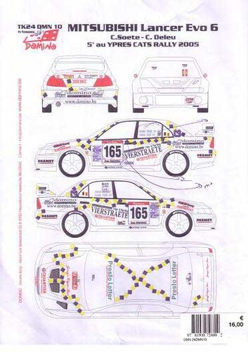 Dominomodel 24DMN10 MITSUBISHI LANCER EVO 6 YPRES 2005 SOETE