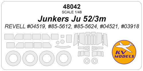 KV Models 48042 Junkers Ju 52/3m - Mask Set (for Revell Kits)