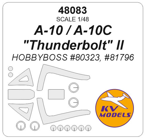 KV Models 48083 Fairchild A-10 / A-10 C Thunderbolt II - Mask Set (for Hobby Boss Kits)