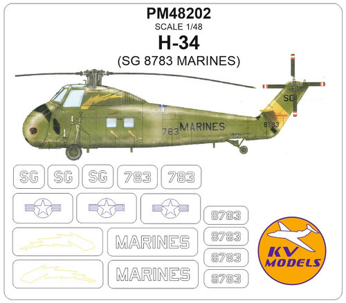 KV Models PM48202 Sikorsky H-34 - SG 8783 Marines Mask Set