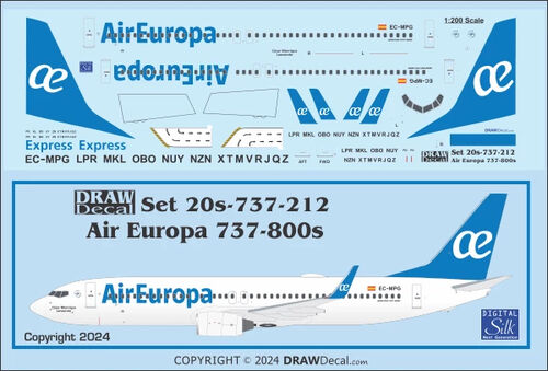 Draw Decal 20-737-212 Boeing 737-800 - Air Europa 2015 Scheme