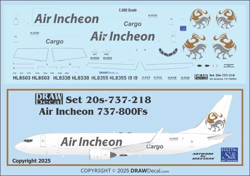 Draw Decal 20-737-218 Boeing 737-800SF - Air Incheon