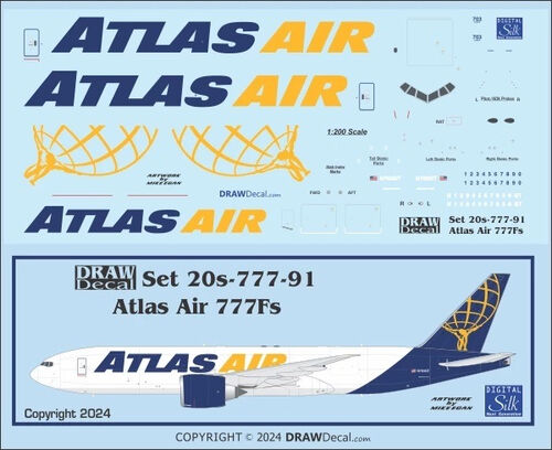 Draw Decal 20-777-91 Boeing 777F - Atlas Air