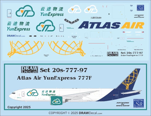 Draw Decal 20-777-97 Boeing 777-200F - Atlas Air YunExpress