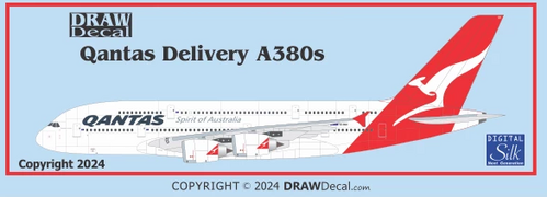 Draw Decal 20-A380-13 Airbus A380 - Qantas Delivery Colors