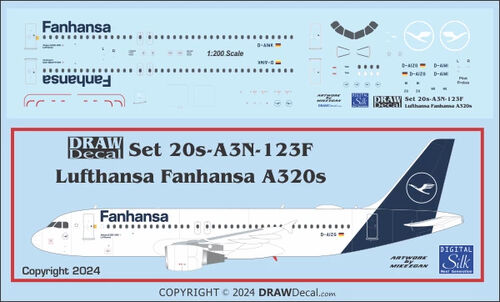 Draw Decal 20-A3N-123F Airbus A320 - Lufthansa 2024 Fanhansa