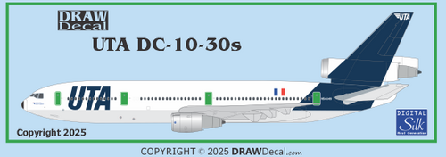 Draw Decal 20-DC10-19 McDonnell Douglas DC-10-30 - Union de Transports Aeriens (UTA)