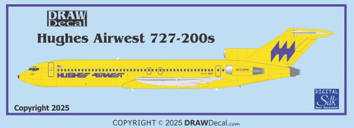 Draw Decal 25-727-36 Boeing 727-200 - Hughes Airwest