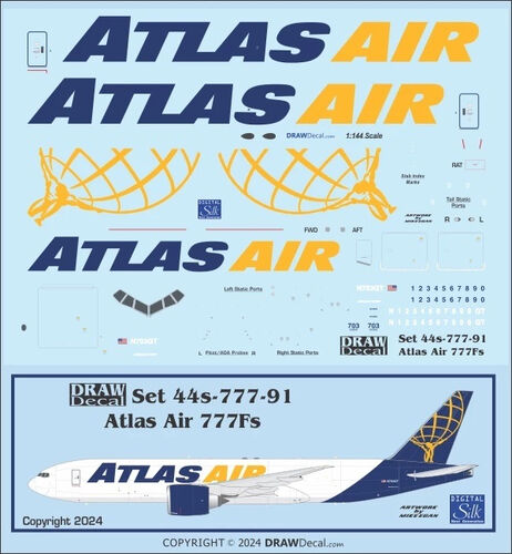 Draw Decal 44-777-91 Boeing 777F - Atlas Air