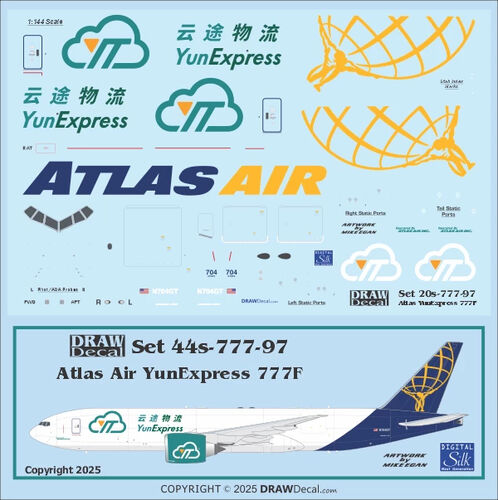 Draw Decal 44-777-97 Boeing 777-200F - Atlas Air YunExpress
