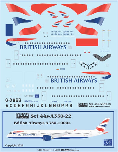 Draw Decal 44-A350-22 Airbus A350-1000 - British Airways
