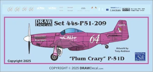 Draw Decal 44-P51-209 North American P-51 D Mustang - "Plum Crazy"