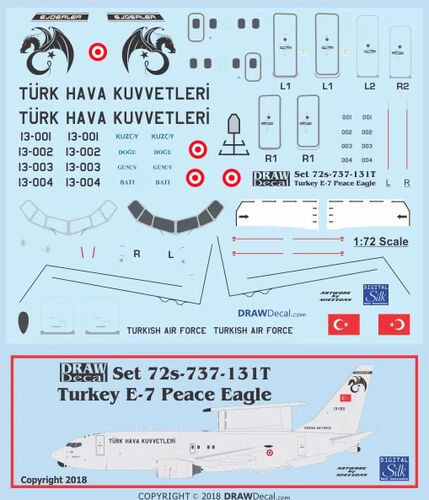Draw Decal 72-737-131T Boeing E-7 Peace Eagle - Turkish Air Force