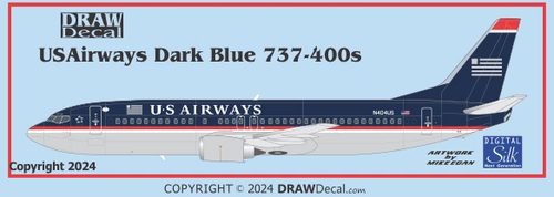 Draw Decal 72-737-213 Boeing 737-400 - US Airways Dark Blue