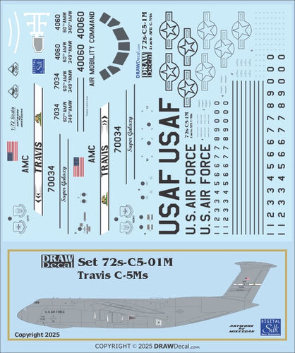 Draw Decal 72-C5-01M Lockheed C-5 M Super Galaxy - Travis AFB