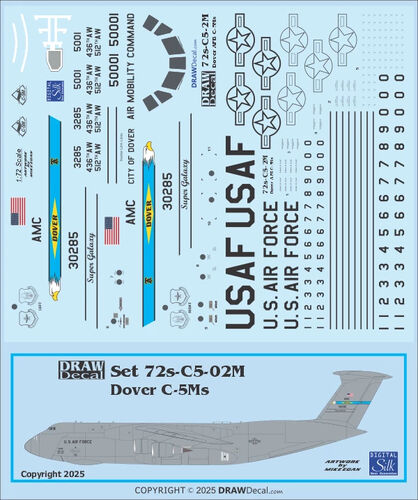Draw Decal 72-C5-02M Lockheed C-5 M Super Galaxy - Dover AFB