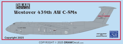 Draw Decal 72-C5-04W Lockheed C-5 M Super Galaxy - USAF 439th Airlift Wing Westover