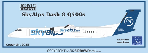 Draw Decal 72-DHC8-04 Bombardier Dash 8 Q400 - SkyAlps
