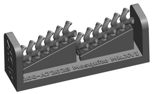 Art Scale Kit A72028 de Havilland Mosquito Mk.XVI - Exhaust (for Special Hobby kits)