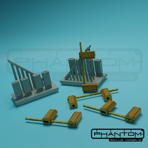 Phantom Scale Models 2023-24-L32 US Navy Aircraft Chocks Late - 4 pcs (on 4 Wheels)