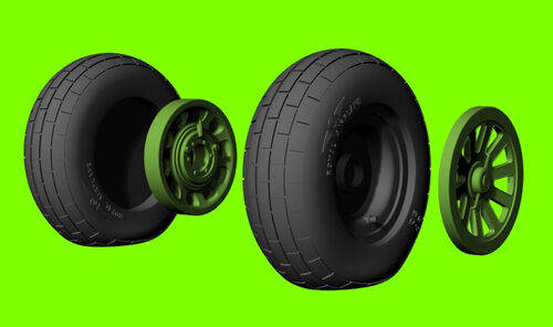 LF Models 3D3204 Mustang´s Weighted Wheels - 3D-Printed Block Tread (for All Kits)
