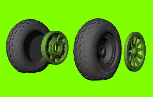 LF Models 3D4821 Mustang´s Weighted Wheels - 3D-Printed Oval Tread (for All Kits)
