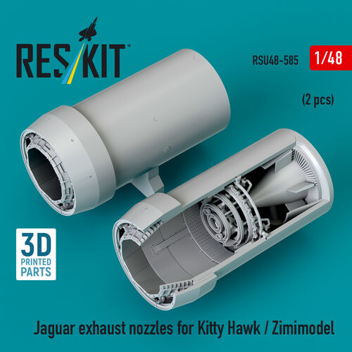 RES/KIT U48-0585 SEPECAT Jaguar - 3D-Printed Exhaust Nozzles (for Kitty Hawk / Zimimode Kits)