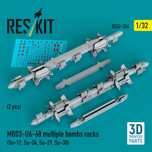 RES/KIT 32-0556 MBD3-U6-68 Multiple Bombs Racks (2 pcs / 3D Printed)