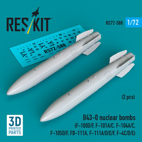 RES/KIT 72-0588 B43-0 Nuclear Bombs (2 pcs / 3D Printed)