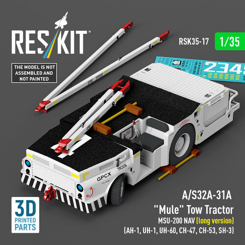 RES/KIT K35-0017 A/S32A-31A "Mule" Tow Tractor MSU-200 NAV (long version) - 3D Printed Model Kit