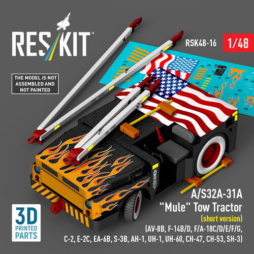 RES/KIT K48-0016 A/S32A-31A "Mule" Tow Tractor (short version) - 3D Printed Model Kit