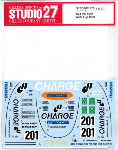 Studio 27 DC1228 Mazda 767 - Fuji 1988 Decals Set (for Hasegawa Kits)