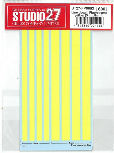 Studio 27 FP0053 Line Decal : Fluorescent Yellow (5 mm & 8 mm)
