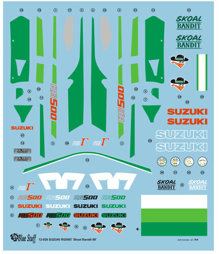 Blue Stuff 12-026 Suzuki RG500 Skoal Bandit 1986 Decals (for Hasegawa 21728 / 21732 Kits)
