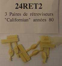 Renaissance 24RET2 Mirrors "California" (1980s) for Renault R5, Porsche 911, Lancia 037, etc. (3 Pairs)