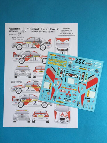 Renaissance TK24-477 Mitsubishi Lancer Evo IV - Monte Carlo 1997/1998 (for Hasagawa Kits)