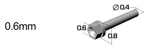 Top Studio TD23235 0.6 mm Hex Rivets A Silvery (10 pcs)