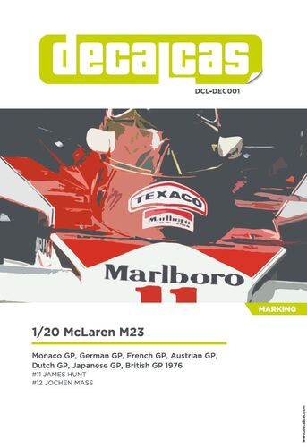 Decalcas DEC001 McLaren M23 - Team McLaren Racing Limited sponsored by Marlboro 1976 (for Tamiya Kits)