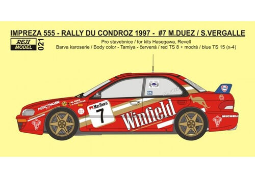 Rejimodel 021 Subaru Impreza WRX Rally du Condroz 1997 – M.Duez / S.Vergalle (for Hasegawa nad Revell Kits)