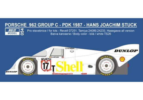 Rejimodel 054 Porsche 962C - H.J.Stuck 1987 (for Revell, Hasegawa and Tamiya Kits)