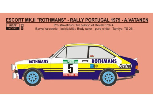Rejimodel 082 Ford Escort RS 1800 „Rothmans“ - Portugal Rally 1979 (for Revell Kits)
