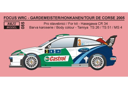 Rejimodel 085 Ford Focus WRC 04 - Sardinia / Tour de Corse 2005 Gardemeister / Honkanen (for Hasegawa Kits)