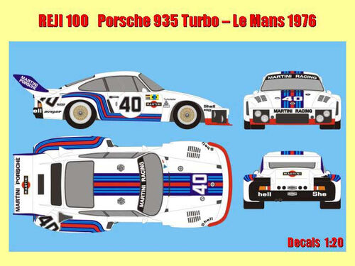 Rejimodel 100 Porsche 935 Turbo - Le Mans 1976 Stommelen Martini