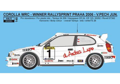 Rejimodel 148 Toyota Corolla WRC - Rallysprint Praha 2006 (for Tamiya, Hasegawa nd Revell Kits)