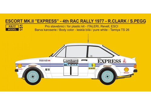 Rejimodel 151 Ford Escort RS 1800 „Express“ - 4th RAC 1977 Clark / Pegg (for Italeri / Revell and ESCI Kits)